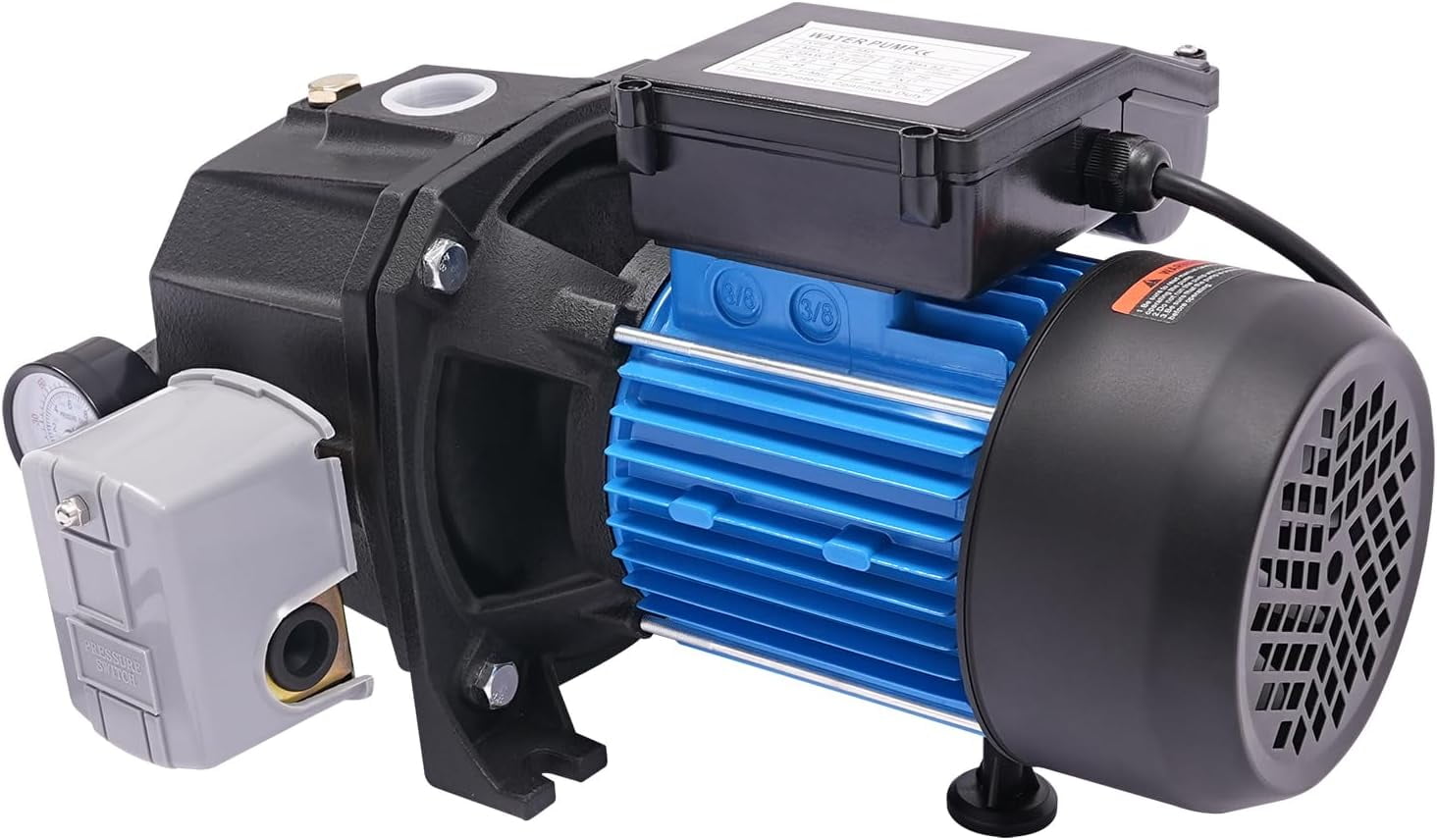 MOCHAG Industrial Cast Iron Black 1HP Well Water Pump with Ejector Kit ...