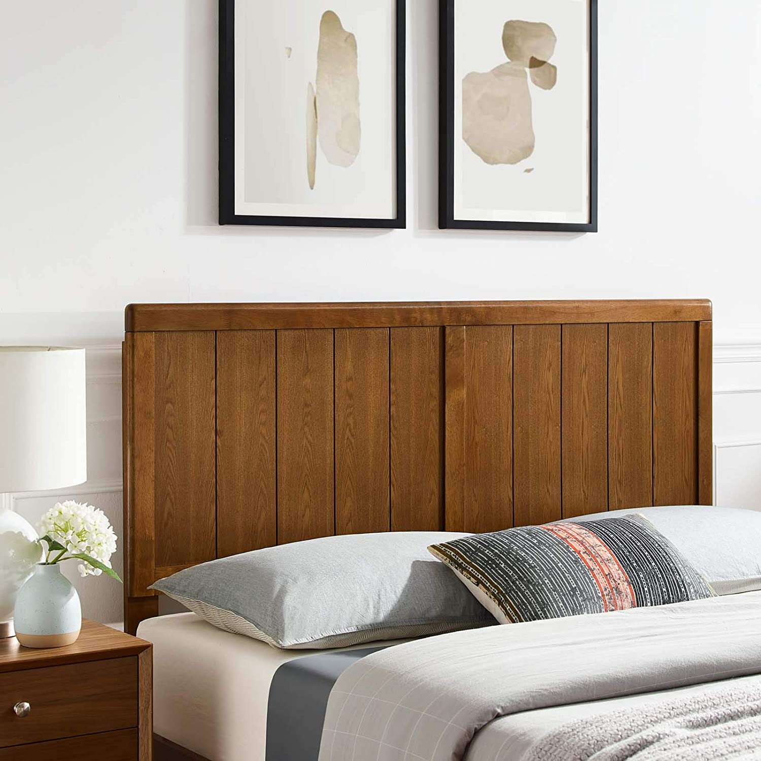 MOD-6217-WAL Robbie Full Wood Headboard, Walnut - Walmart.com