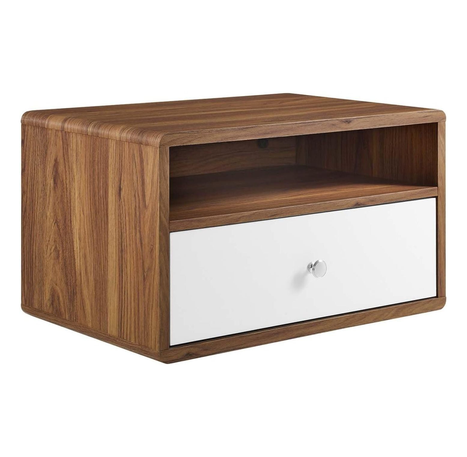 MOD-7059-WAL-WHI Transmit Wall Mount Nightstand, Walnut White - Walmart.com