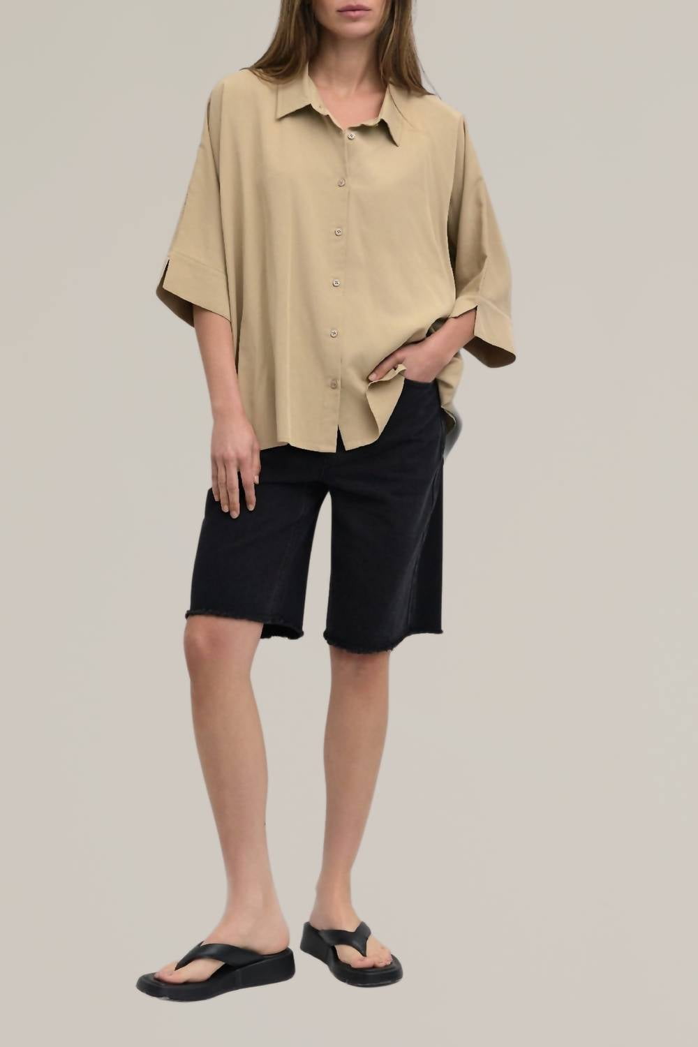 Mod Ref Button Down Tencel Top - Walmart.com