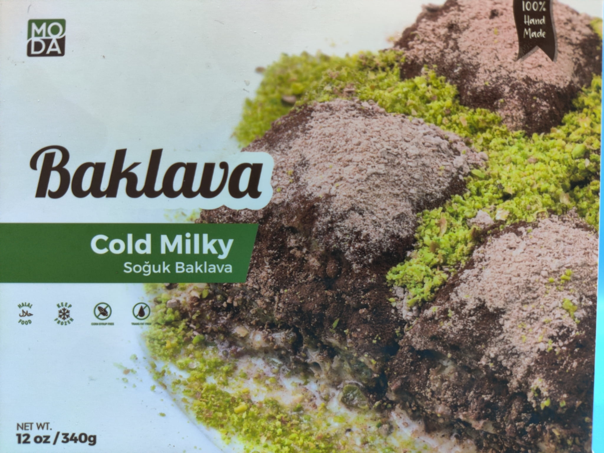 MODA Baklava Cold Milky with Pistachio - Soguk Baklava 12oz (9pcs ...