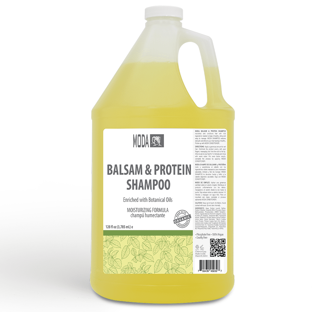 MODA - Moisturizing Shampoo for All Hair Types, Balsam and Protein, 128 ...