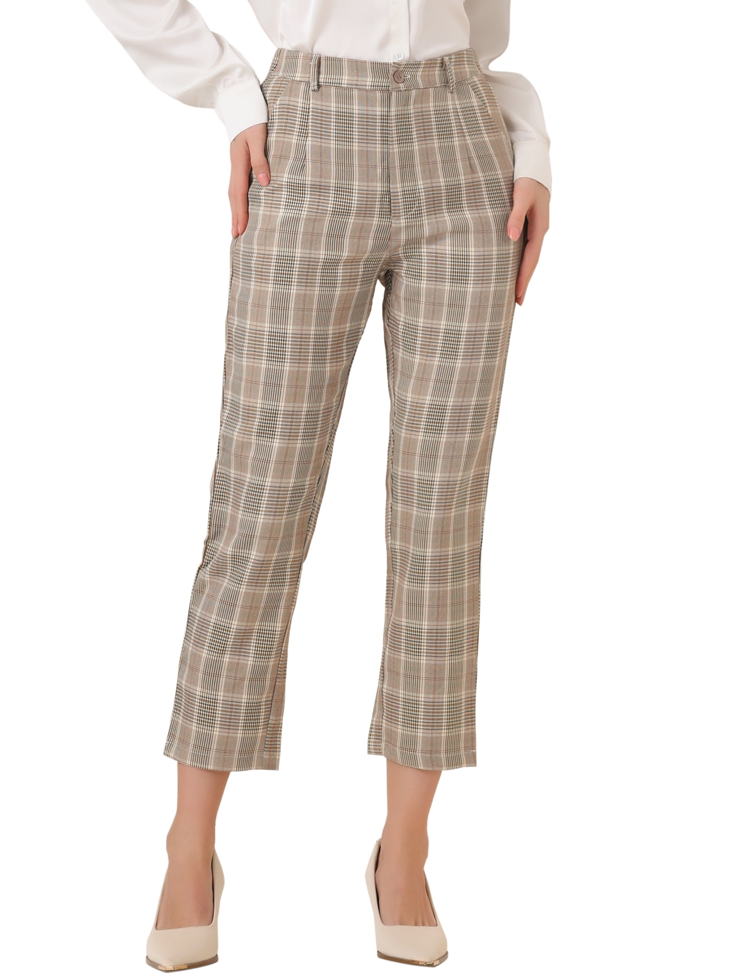 MODA NOVA Juniors High Elastic Waist Back Ankle Length Work Pants ...