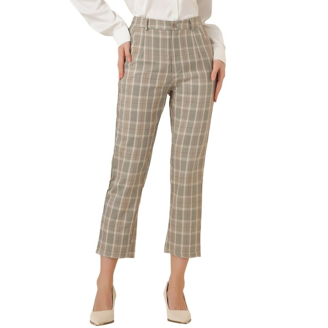 MODA NOVA Juniors High Elastic Waist Back Ankle Length Work Pants ...