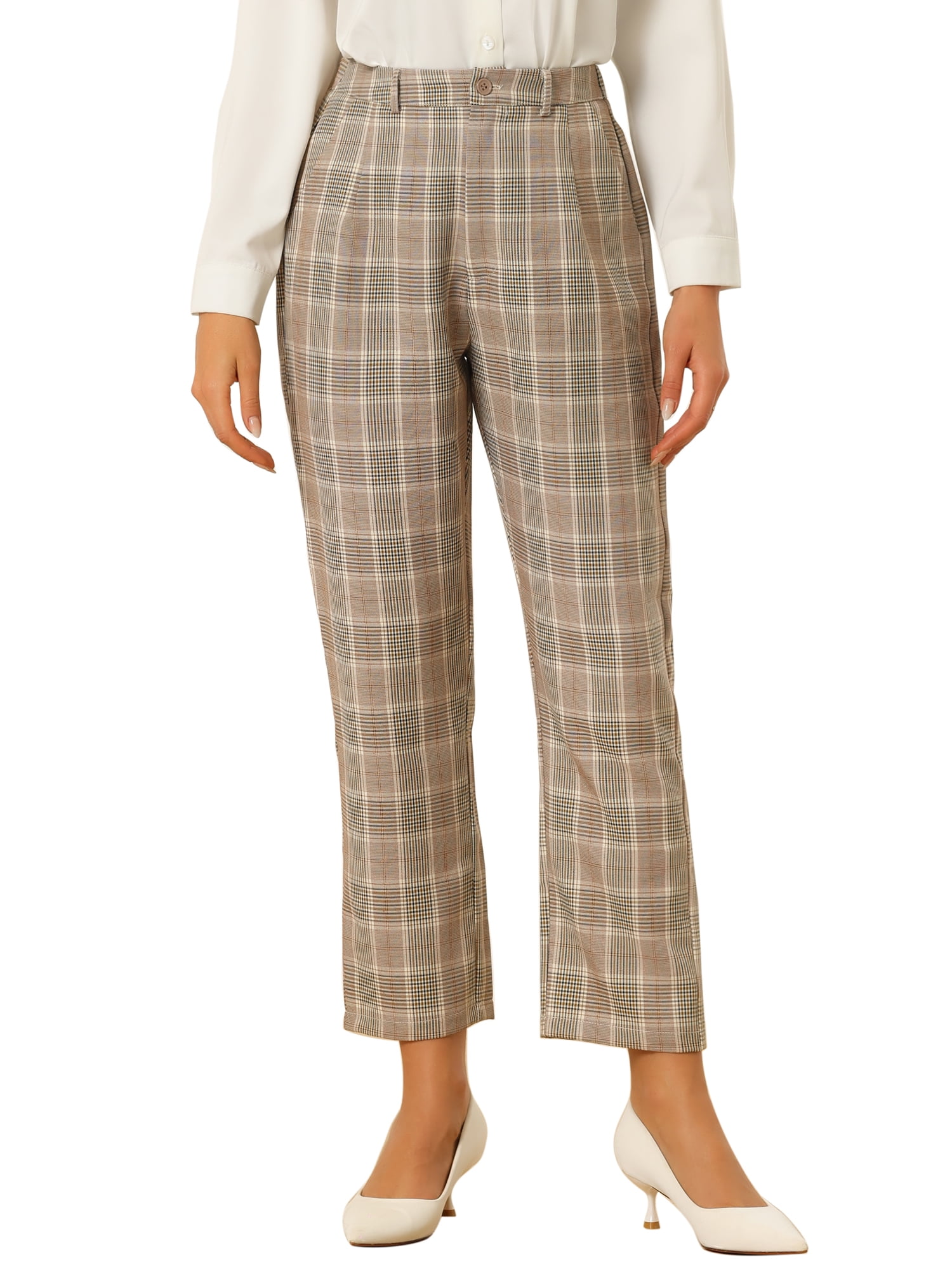 MODA NOVA Juniors High Elastic Waist Back Ankle Length Work Pants ...
