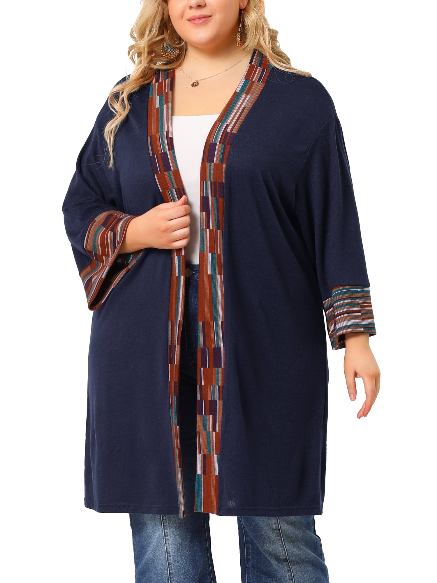 MODA NOVA Juniors Plus Size Fall Kimono Boho Open Front Midi Cardigan ...
