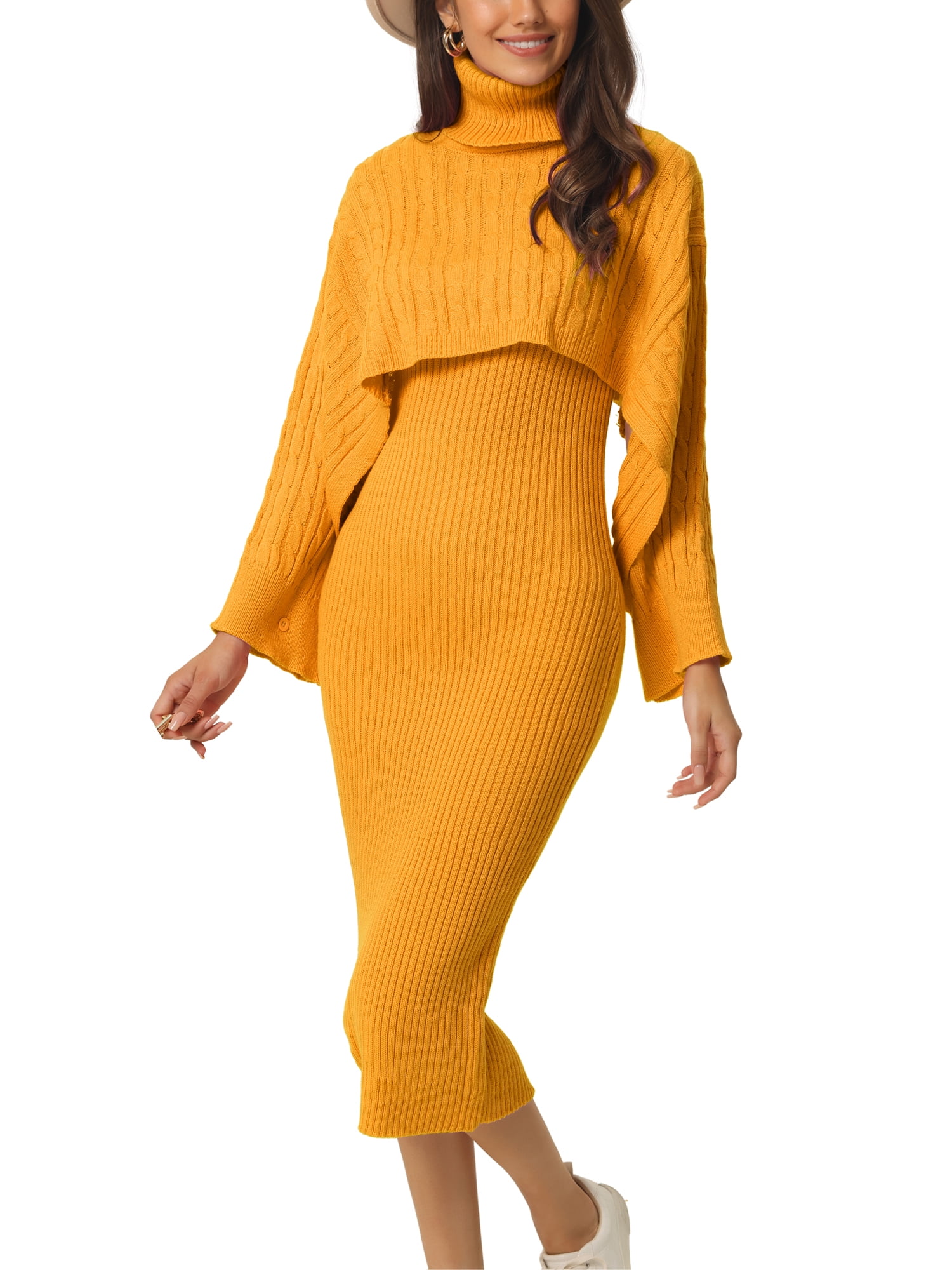 MODA NOVA Juniors Two Piece Outfits Knitted Long Sleeve Turtleneck ...