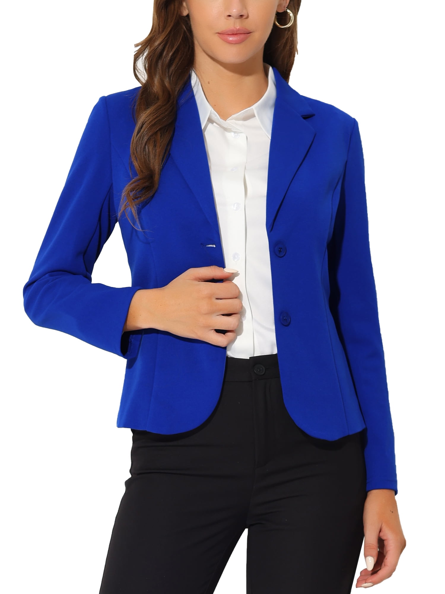 MODA NOVA Juniors Work Lapel Collar Stretchy Jacket Suit Blazer ...