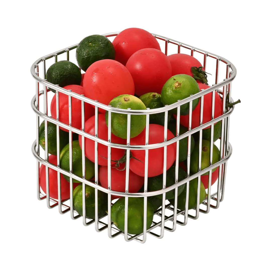 MODANU 1 Pack Stainless Steel Wire Fruit Basket, 1.4 L Mesh Colander ...
