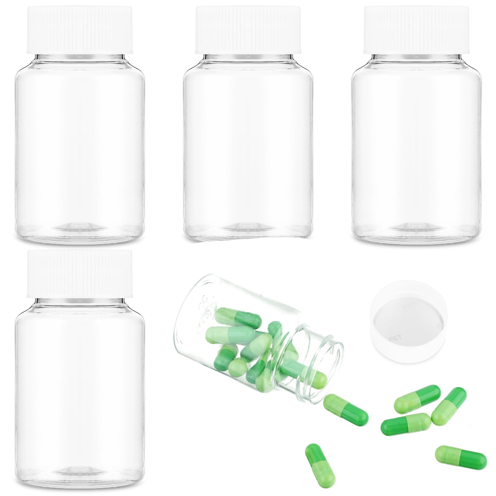 MODANU 10 Pcs 30ml Empty Clear Plastic Pill Bottles Clear Pill Bottle Medicine Bottle Empty ...