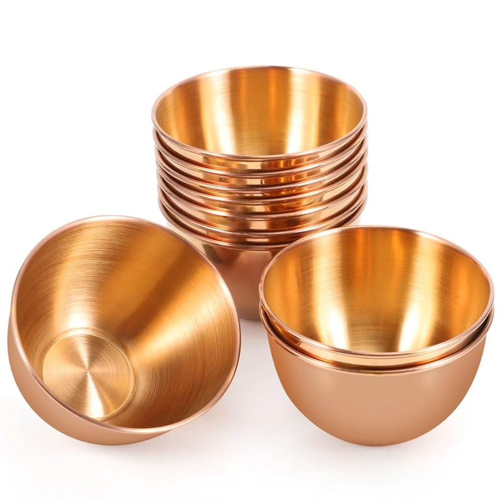 MODANU 10 Pcs Stainless Steel Sauce Dishes 5oz Mini Individual Saucers ...