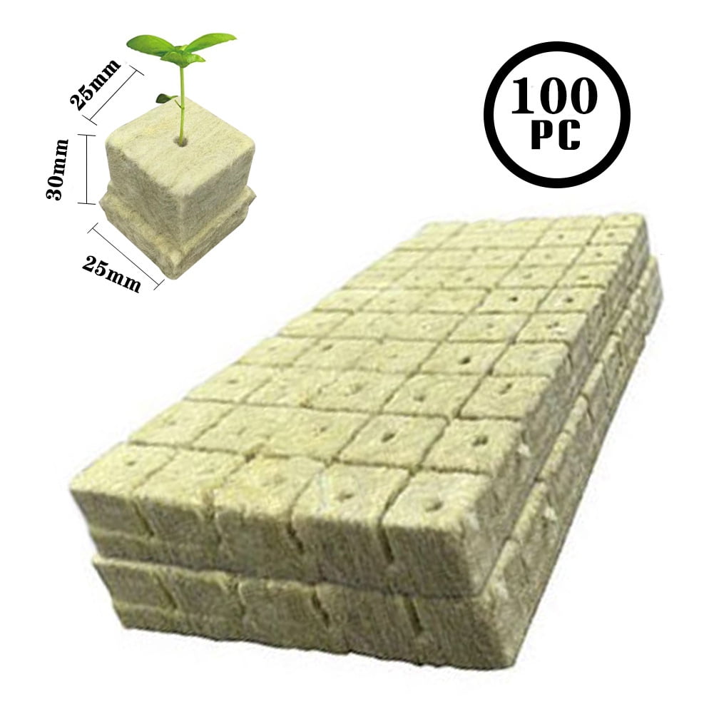 MODANU 100 Counts Rockwool Grow Cubes 1.37inch Growing Medium Starter ...
