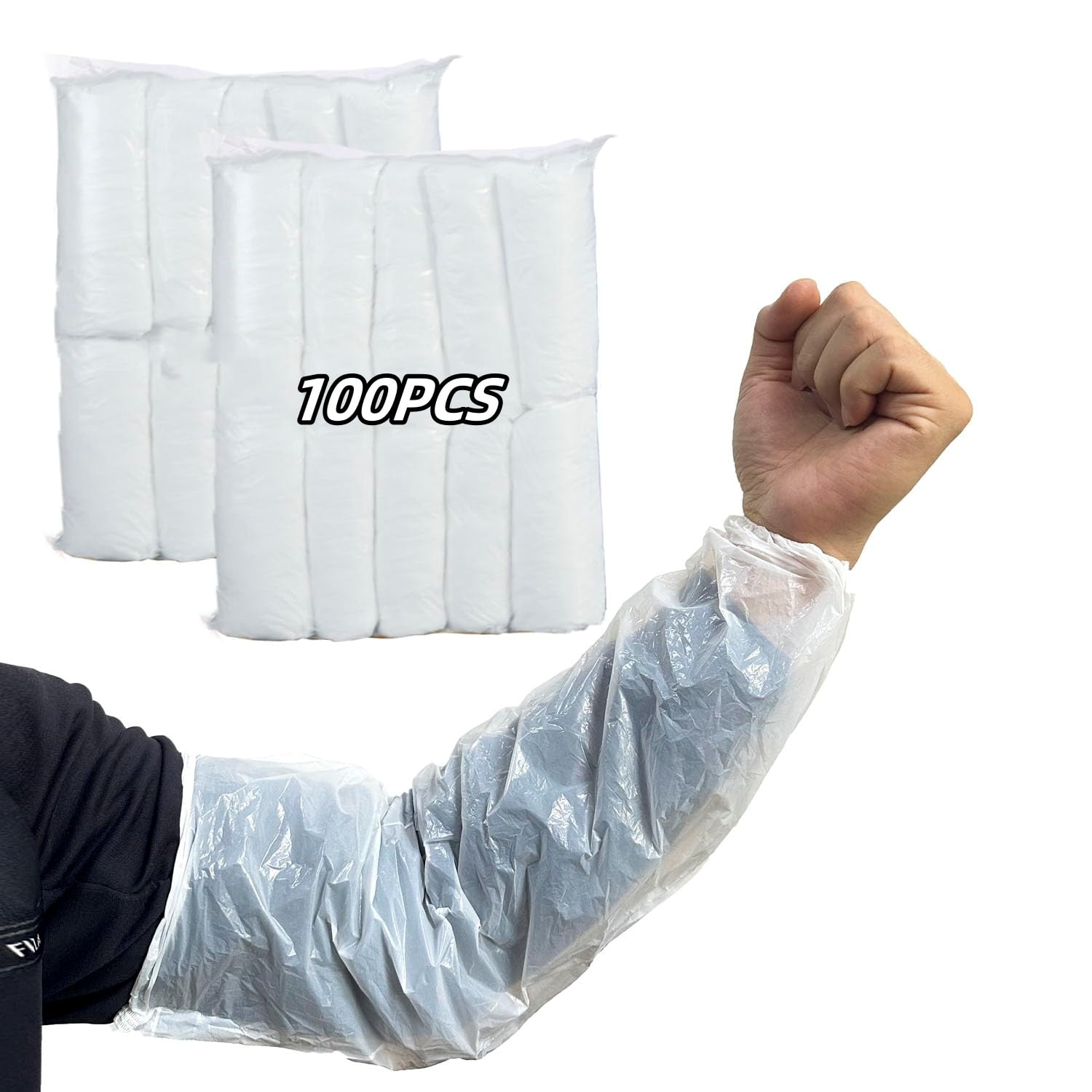 MODANU 100 Pcs Disposable Arm Sleeves Covers, Waterproof PE Oversleeves ...