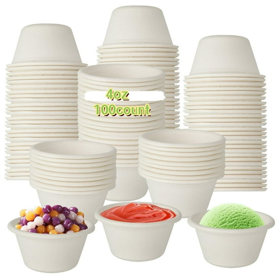MODANU 100 Pcs Disposable Sauce Cups, 4 oz Dipping Sauce Cups ...