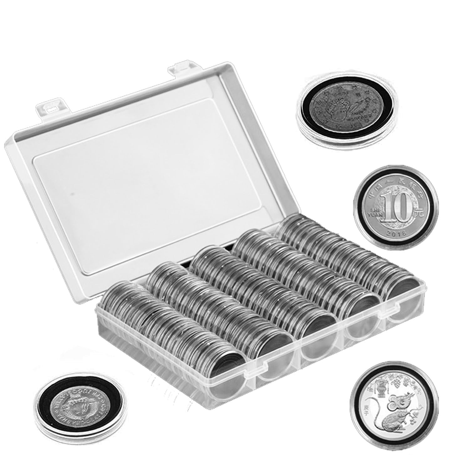 MODANU 100 Pieces 30mm Coin Capsule, Coin Holder Case with Storage ...