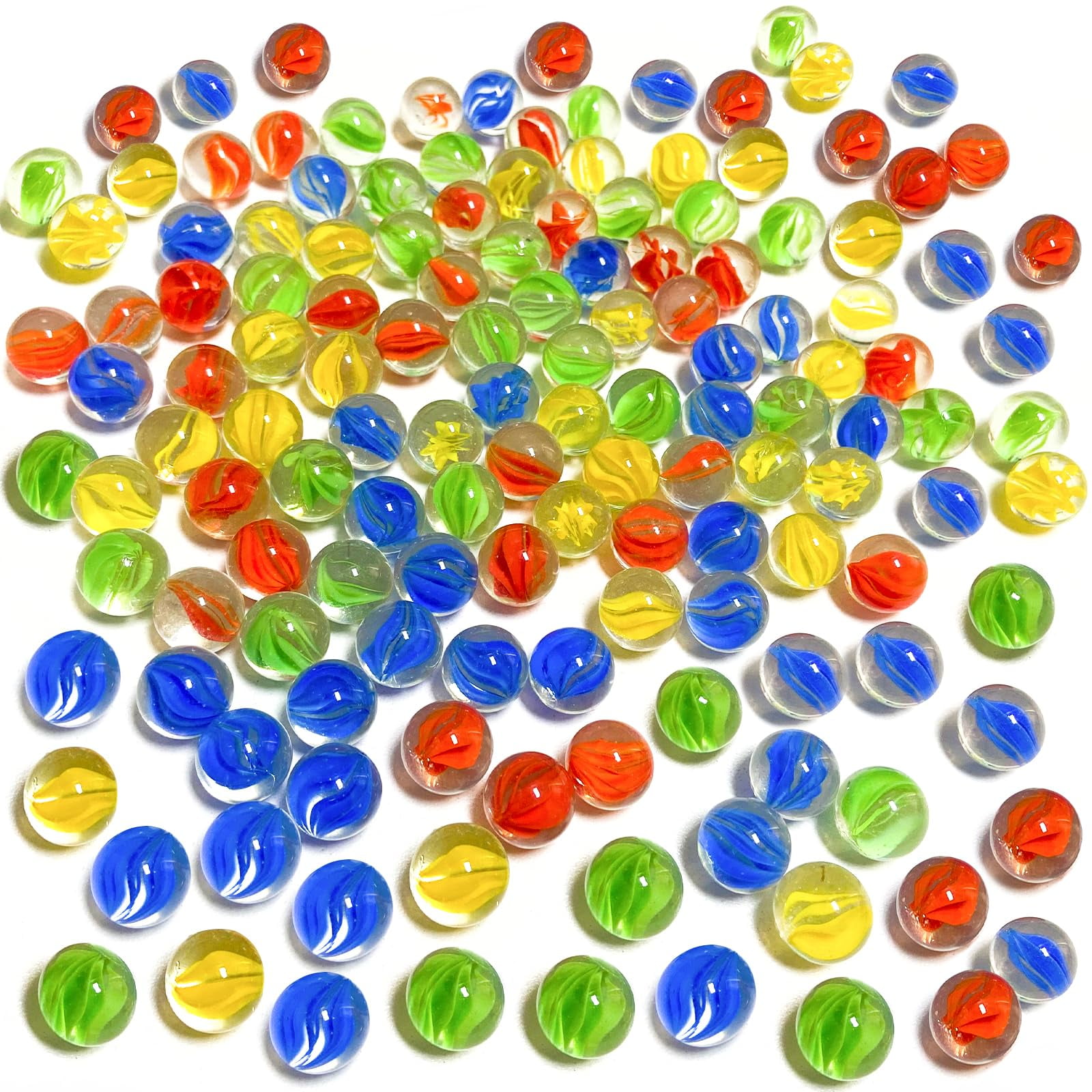 MODANU 100Pcs Colorful Glass Marbles Marble 14mm Collection Cat Eye ...