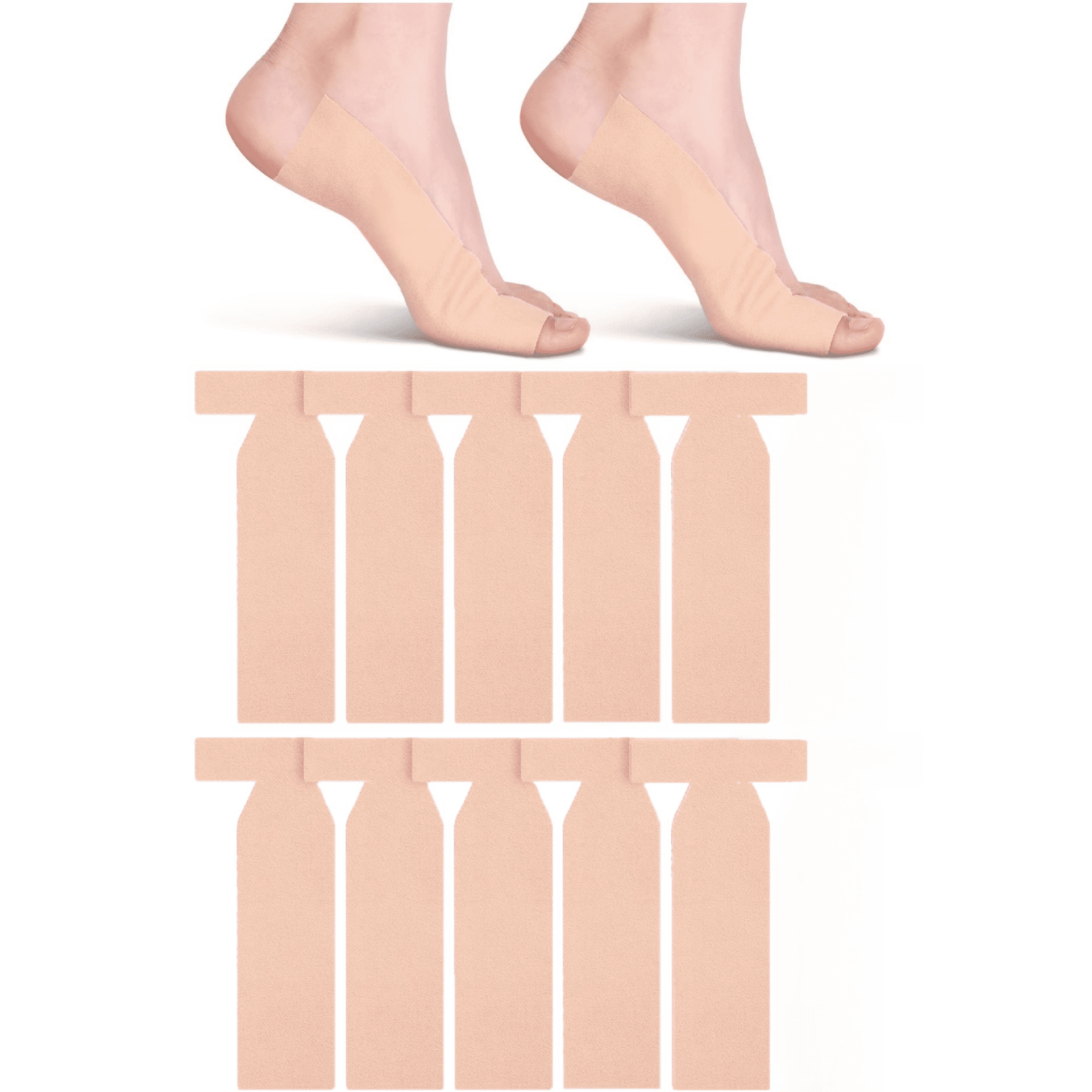 MODANU 10Pcs Turf Toe T-Straps - Moleskin Adhesive Toe Straighteners ...