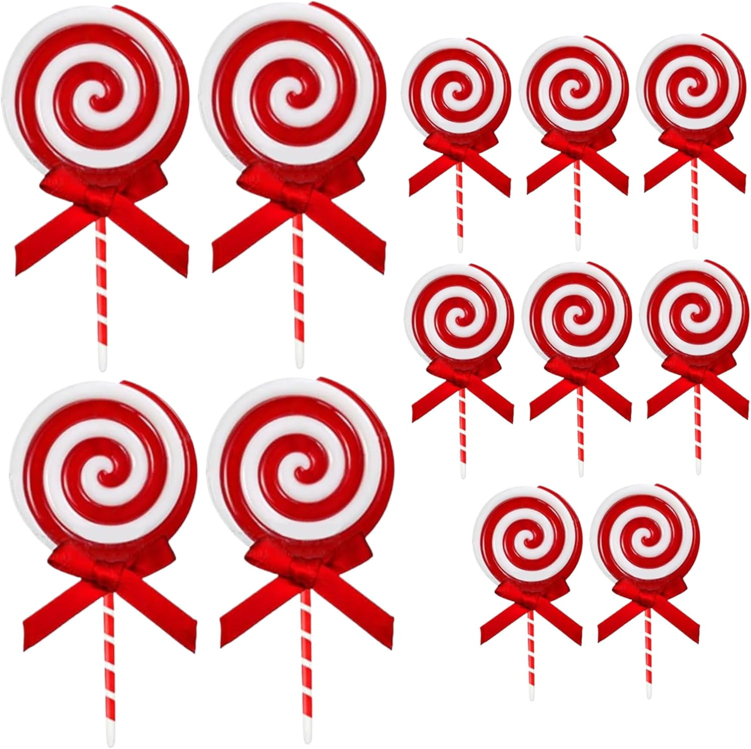 MODANU 12Pcs Christmas Candy Cane, Plastic Candy Decorations Peppermint ...