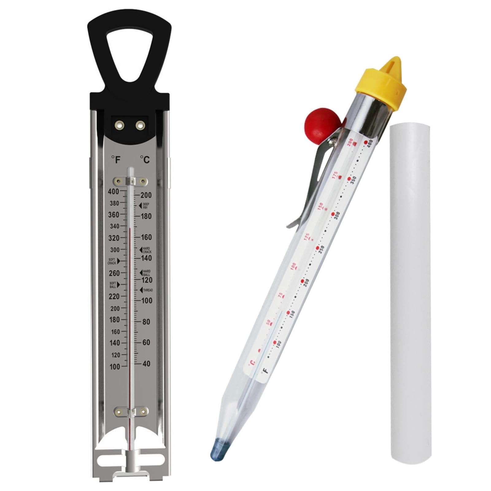 MODANU 2 Pack Candy Thermometer with Pot Clip, Deep Fry Oil Sugar Syrup ...