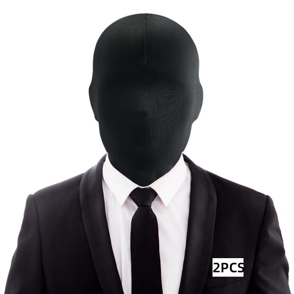 MODANU Full Face Mask, Black, 2 Pack, Breathable Spandex Hood for Party ...