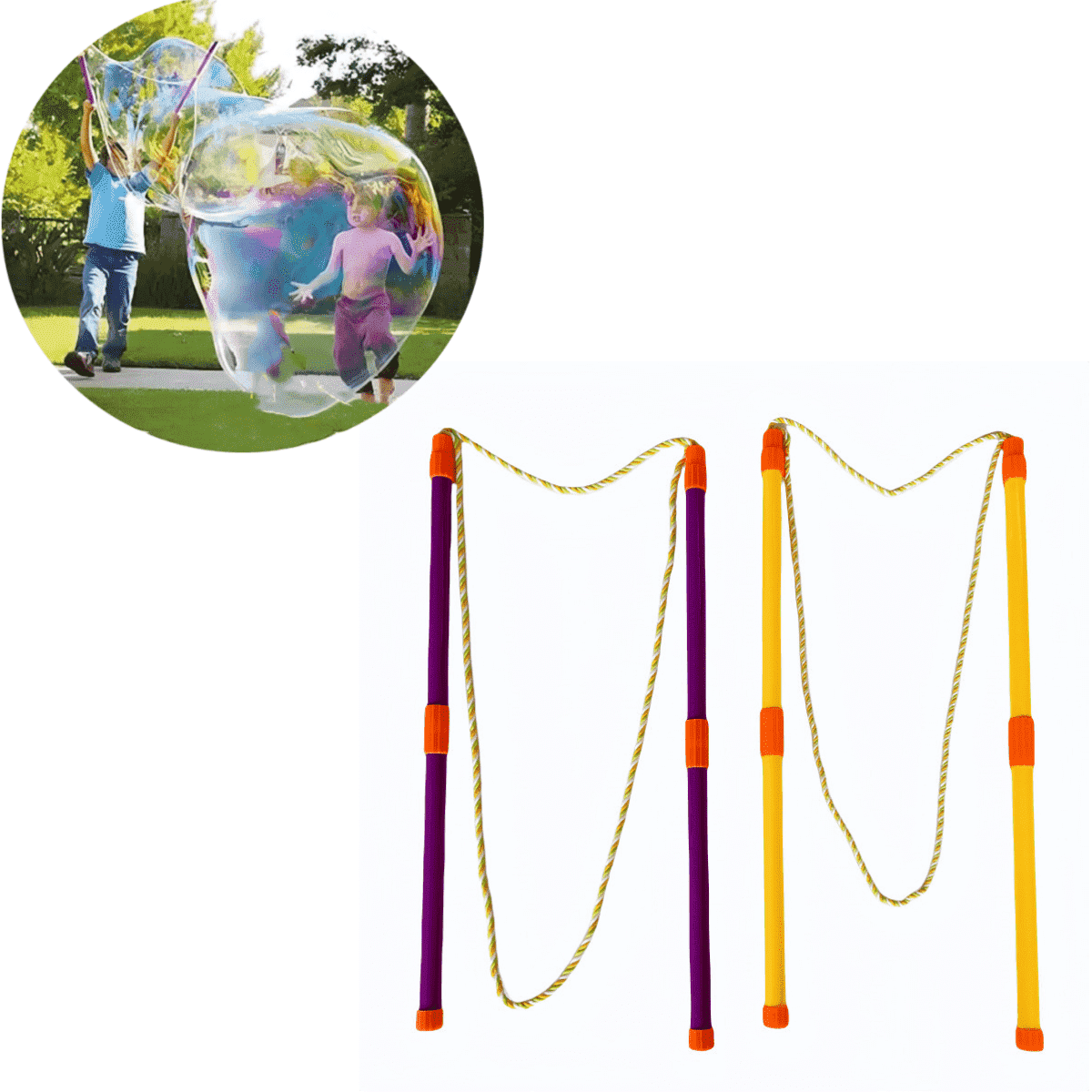 MODANU 2 Pack Giant Bubble Wands, Big Bubble Wand Summer Outdoor Game ...