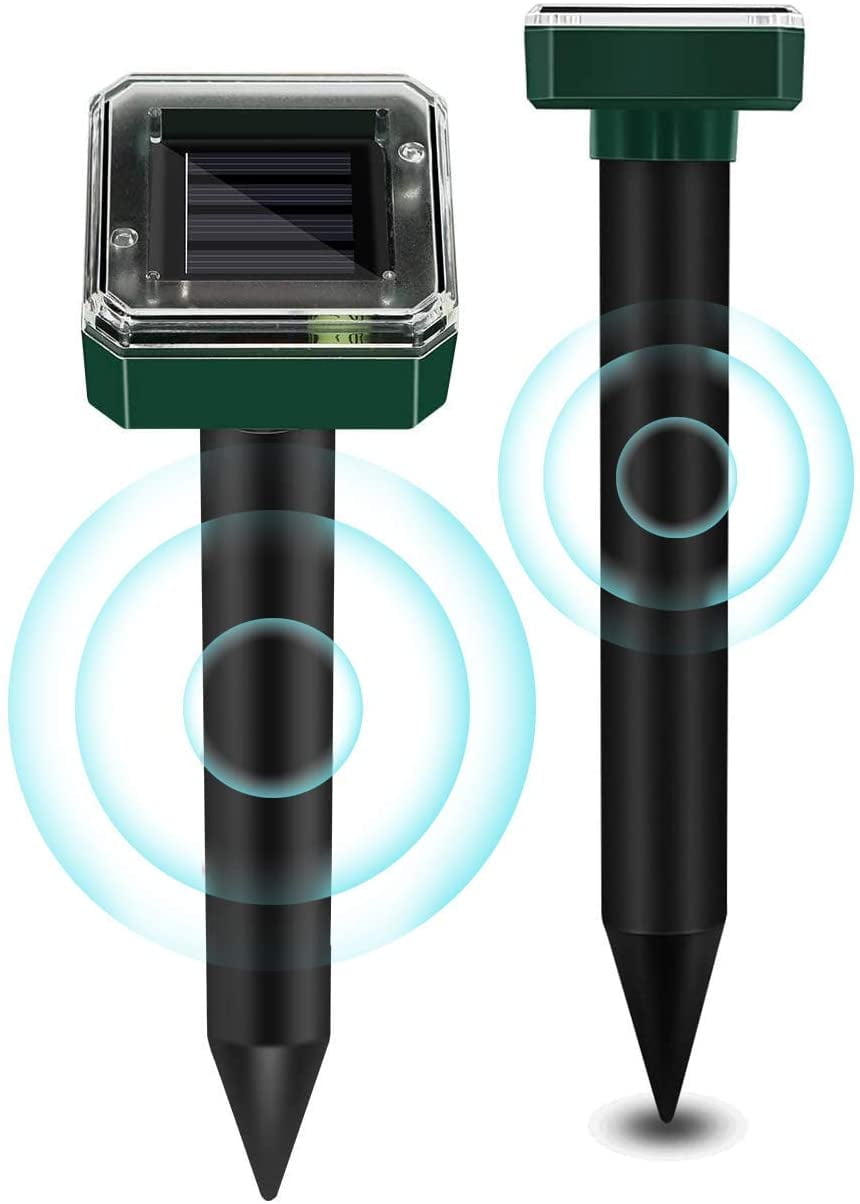 MODANU 2 Pack Solar Mole Repellent, Ultrasonic Mole Repellent Solar ...