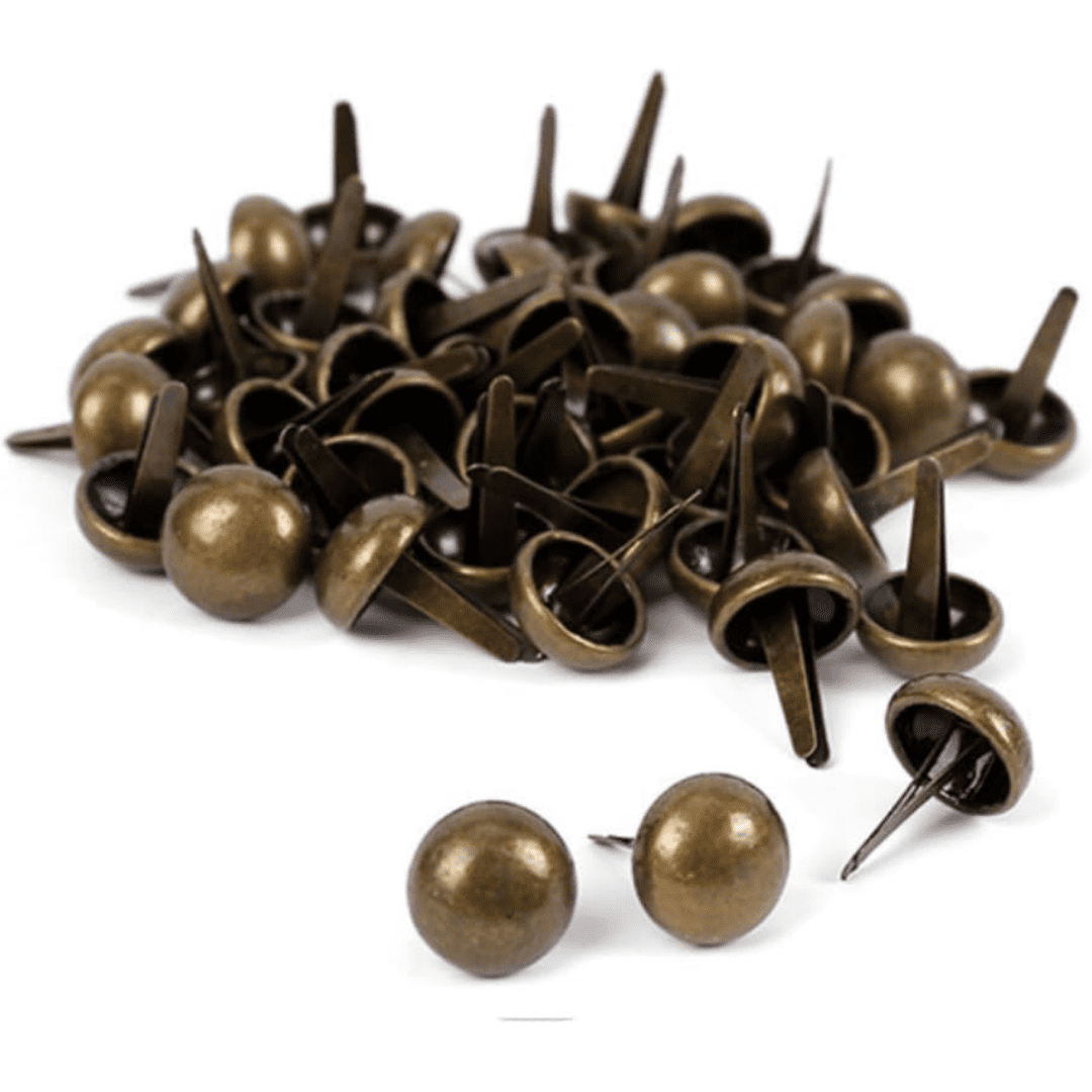 MODANU 200 Pcs Round Head Paper Fastener, 0.31 Inch Mini Brads, Brass ...