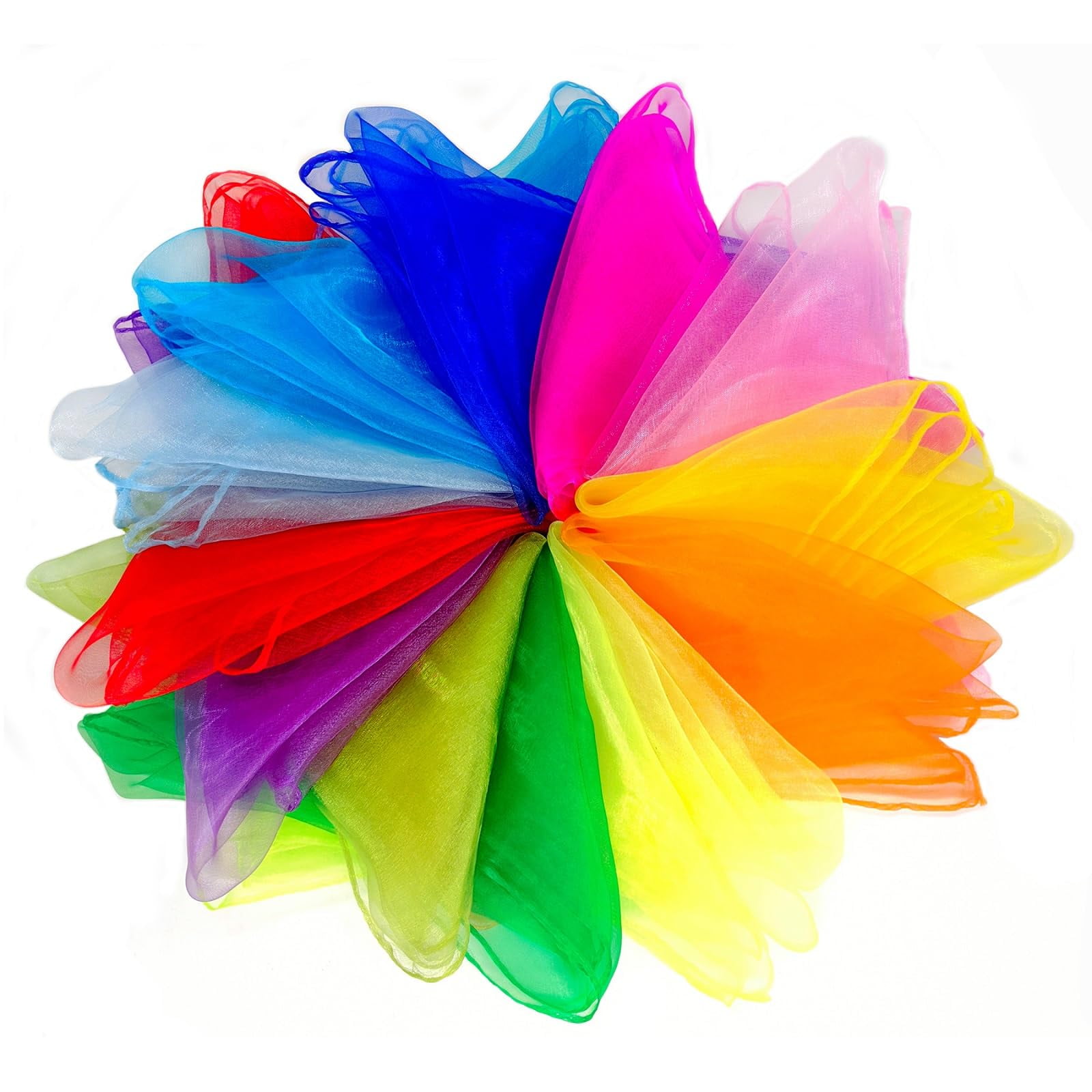 MODANU 24 Pcs Juggling Scarves for Kids Play Dance Music Scarfs ...