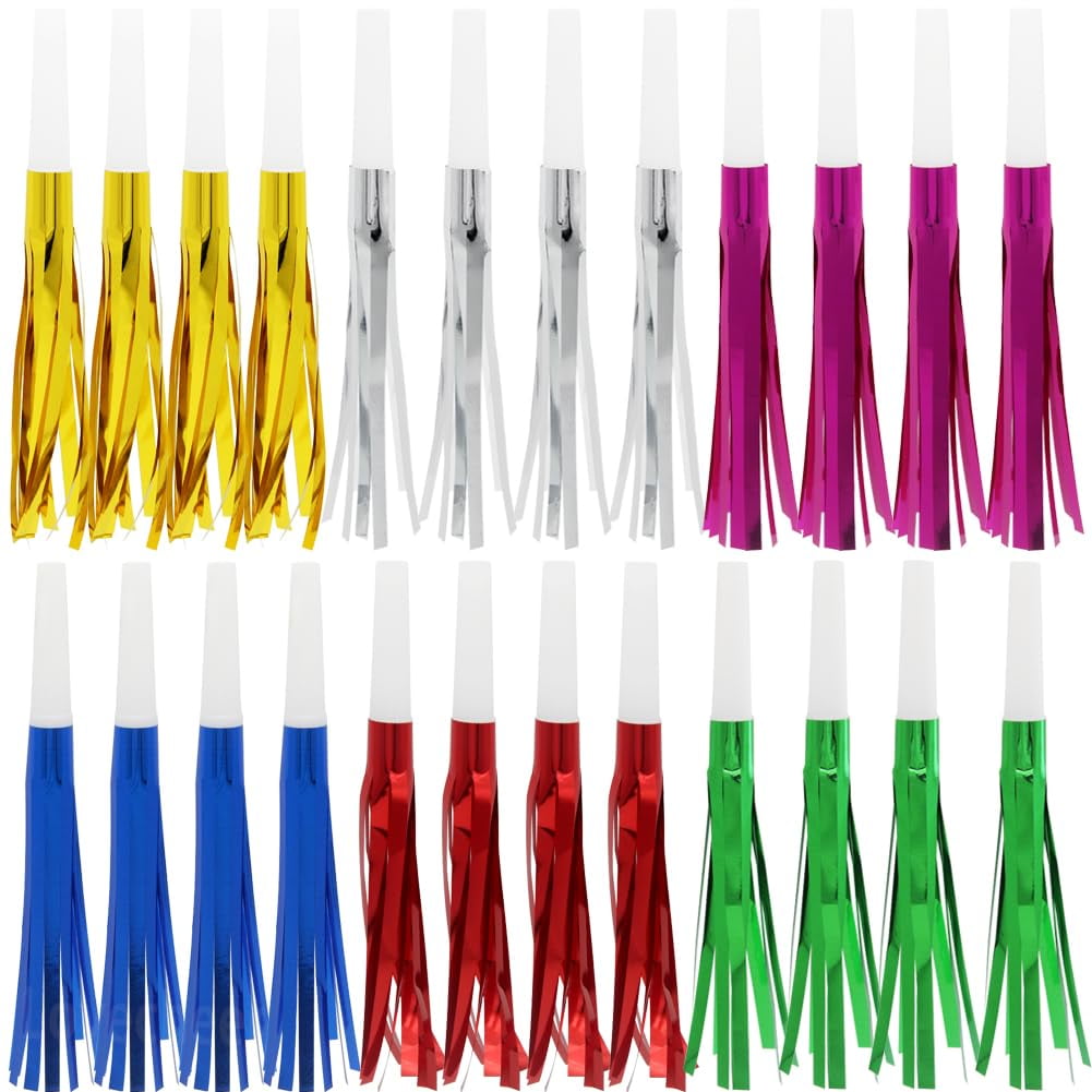 MODANU 24 Pieces Party Blower, Glitter Noisemakers Blowouts Blow Horns ...