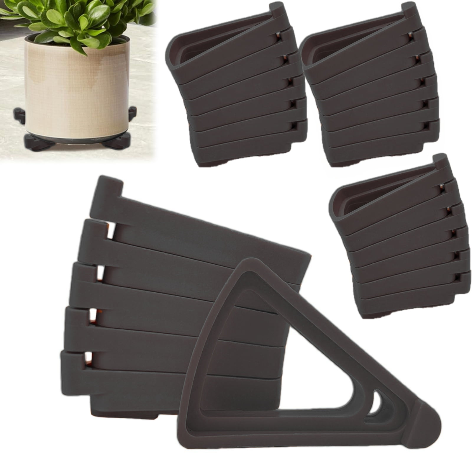 MODANU 24Pcs Plant Pot Risers, Non-Slip Plastic Pots Feet, Invisible ...