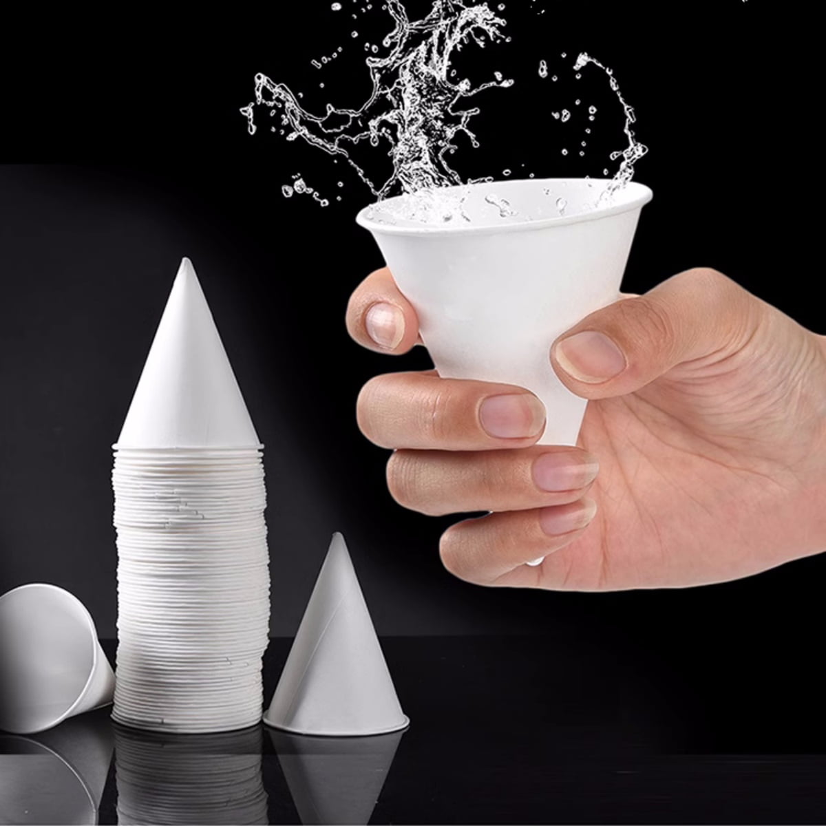 MODANU 250 Pieces Paper Cone Cups 6 oz Disposable Snow Cone Cup Pre ...