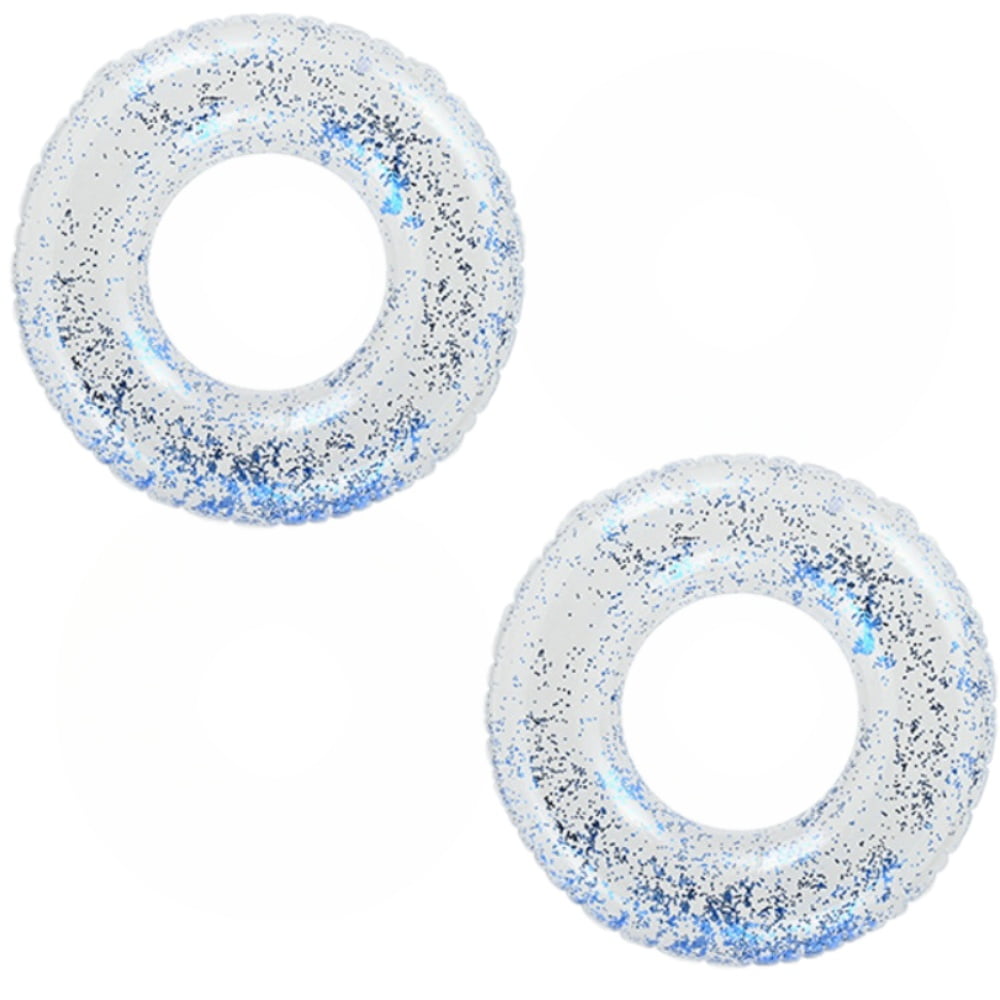 MODANU 2Pcs Inflatable Pool Floats Toys 24inch Clear Swim Tubes Rings ...