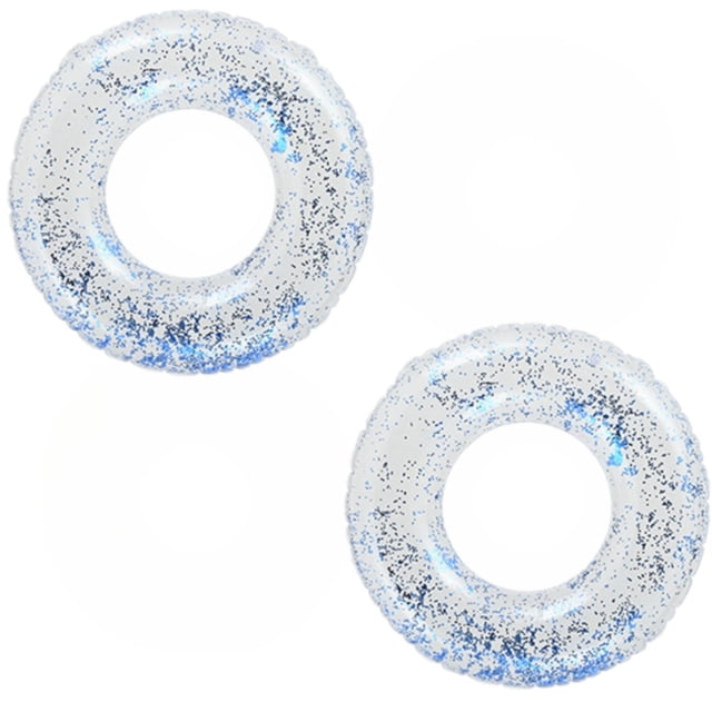 MODANU 2Pcs Inflatable Pool Floats Toys 24inch Clear Swim Tubes Rings ...
