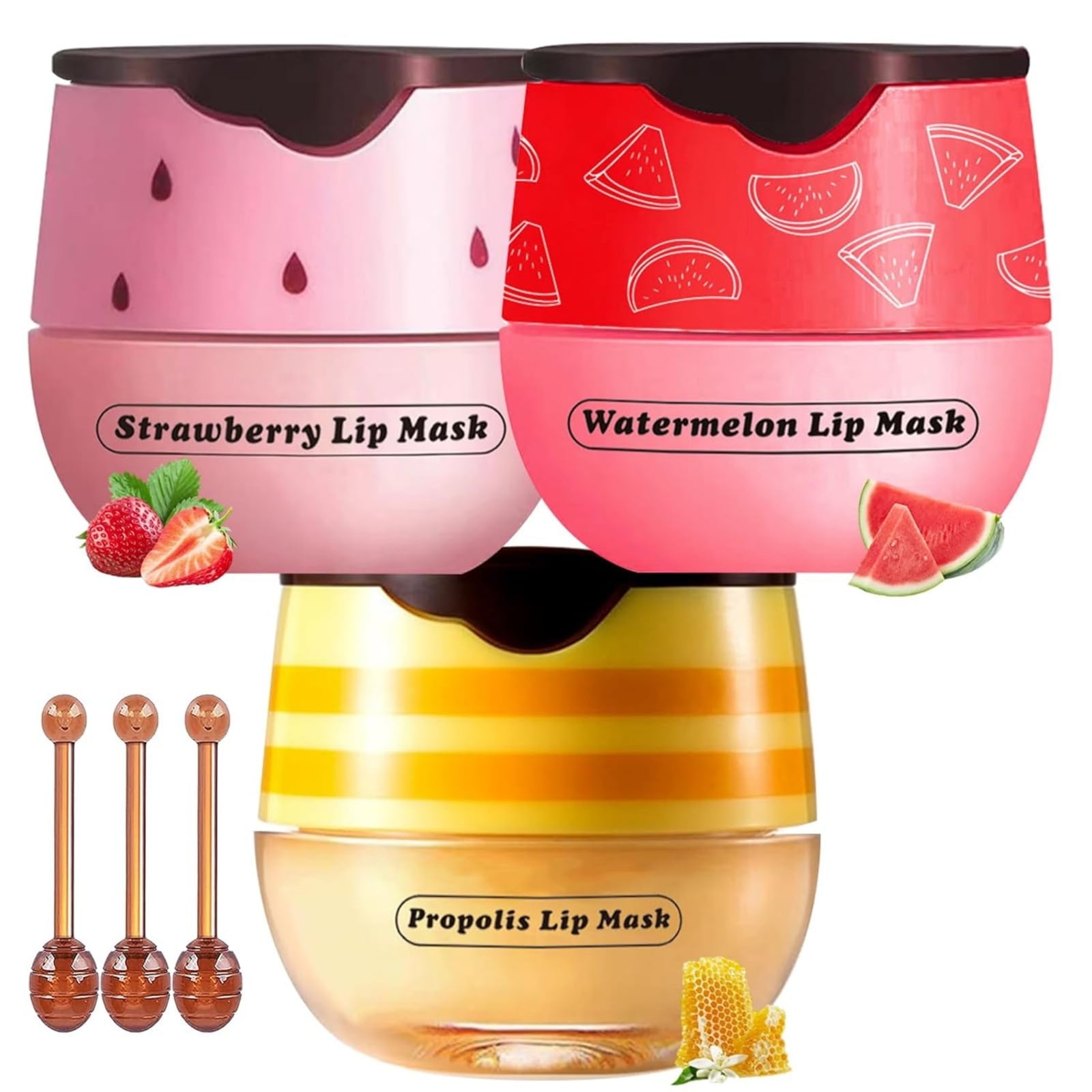 MODANU 3 Pcs Bee Lip Balm Honey Pot, Moisturizing Lip Sleeping Mask ...