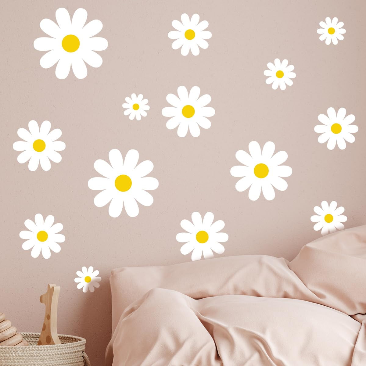 MODANU 3 Sheet Daisy Wall Decals Spring Flower Wall Stickers Floral ...