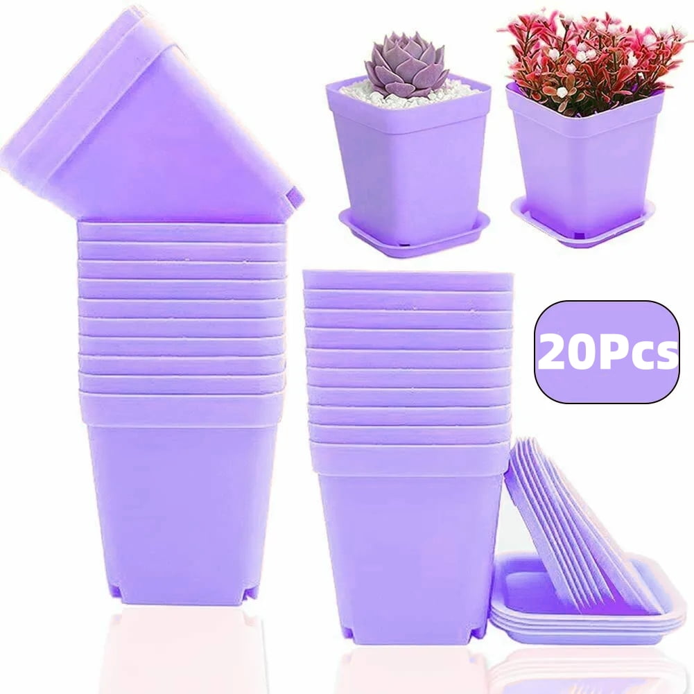 MODANU 3 inch Plastic Plant Pots, 20 Pcs Seedling Nursery Pots with ...
