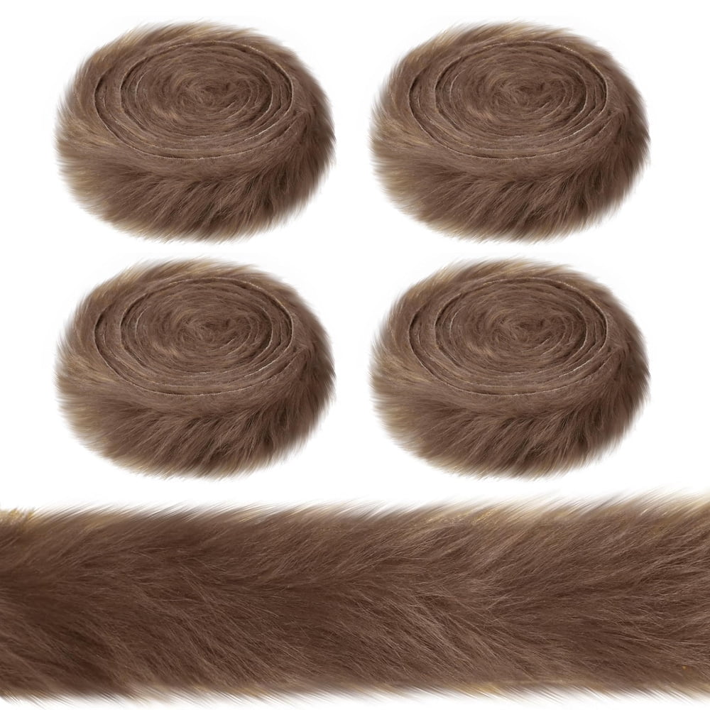 MODANU 4 Pack Faux Fur Lace Ribbon Trim Artificial Furry Strip Sewing ...