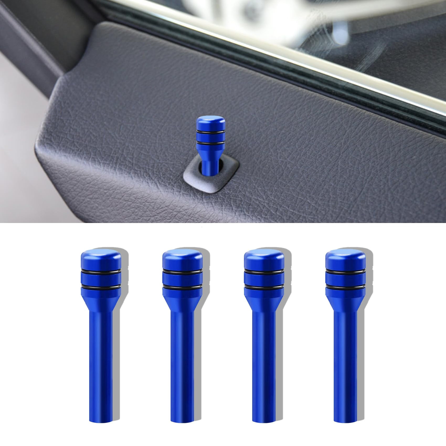 MODANU 4 Pcs Car Door Lock Knobs, Aluminum Alloy Door Lift Bolt, Auto ...