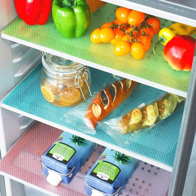 MODANU 4 Pcs Liners Mats for Shelves EVA Fridge Mats Liners Washable ...
