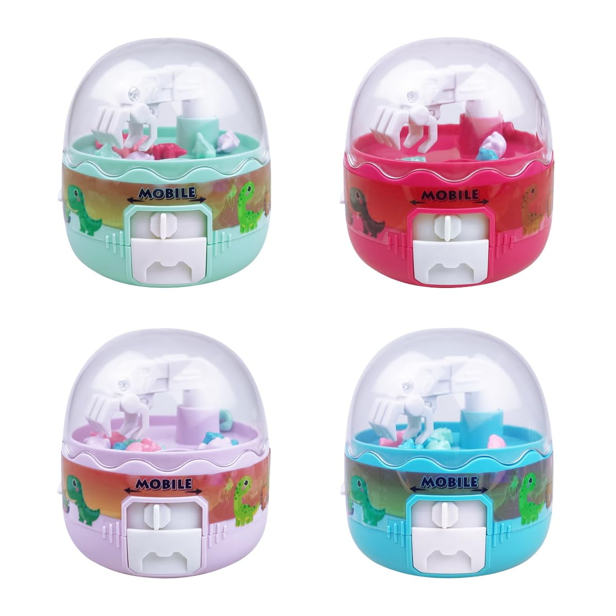 MODANU 4 Pcs Mini Claw Machine for Kids, Dinosaurs Toys Claw Machine ...