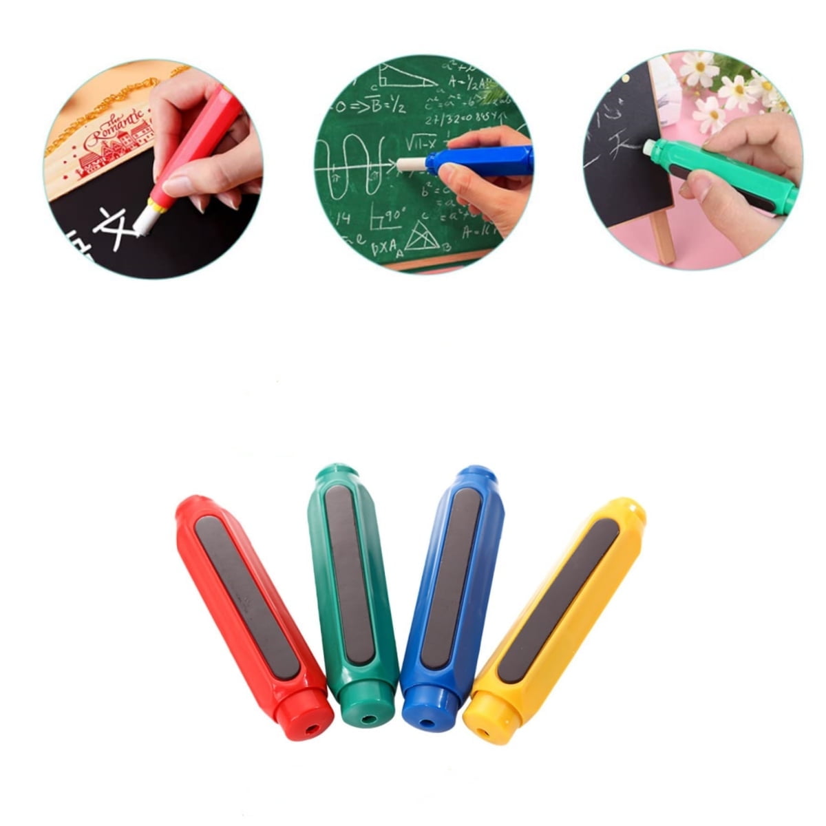 MODANU 4 Pcs Plastic Magnetic Chalk Holders with Storage Case ...