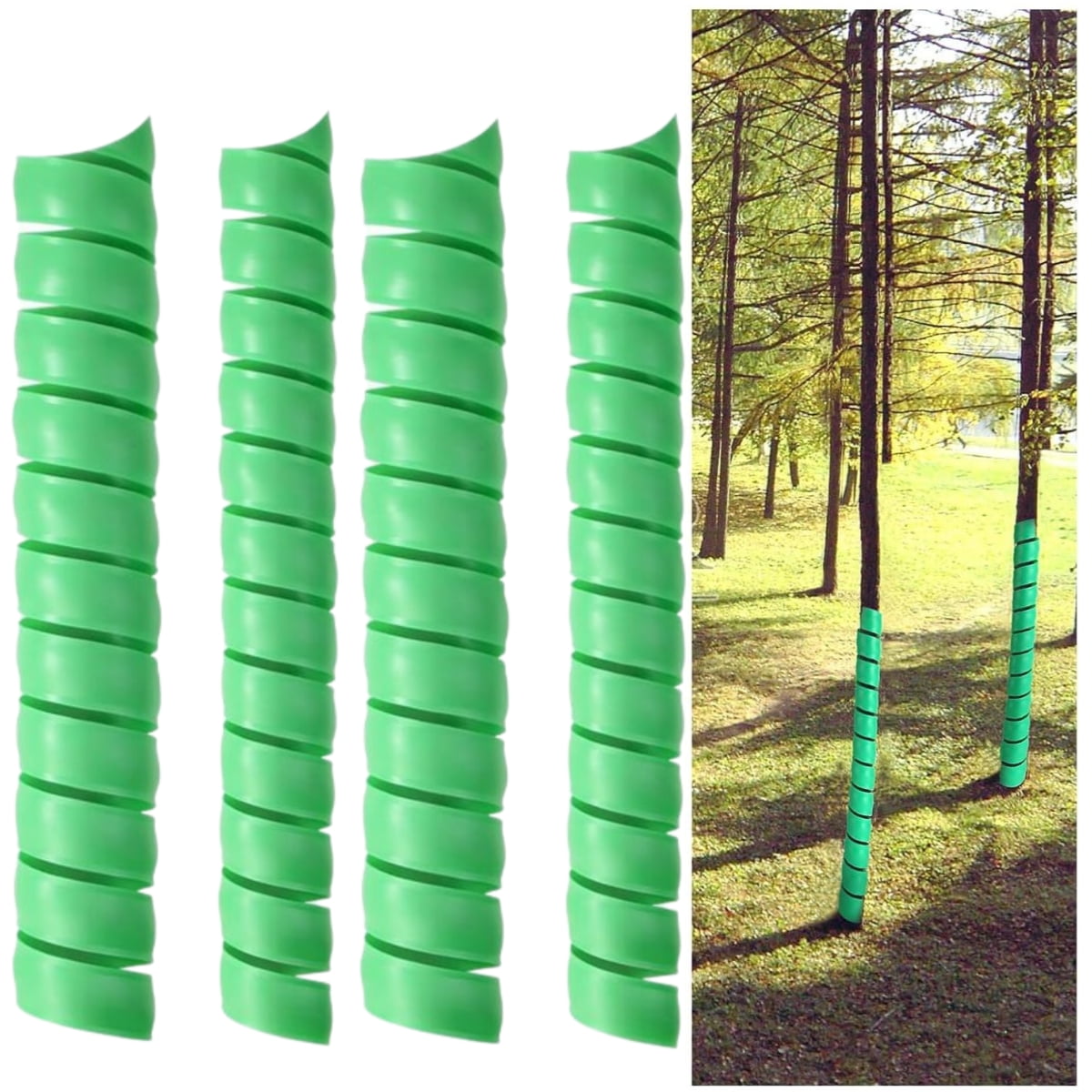 MODANU 4 Pcs Tree Trunk Protector, 2-Size Plastic Spiral Tree Guard for ...
