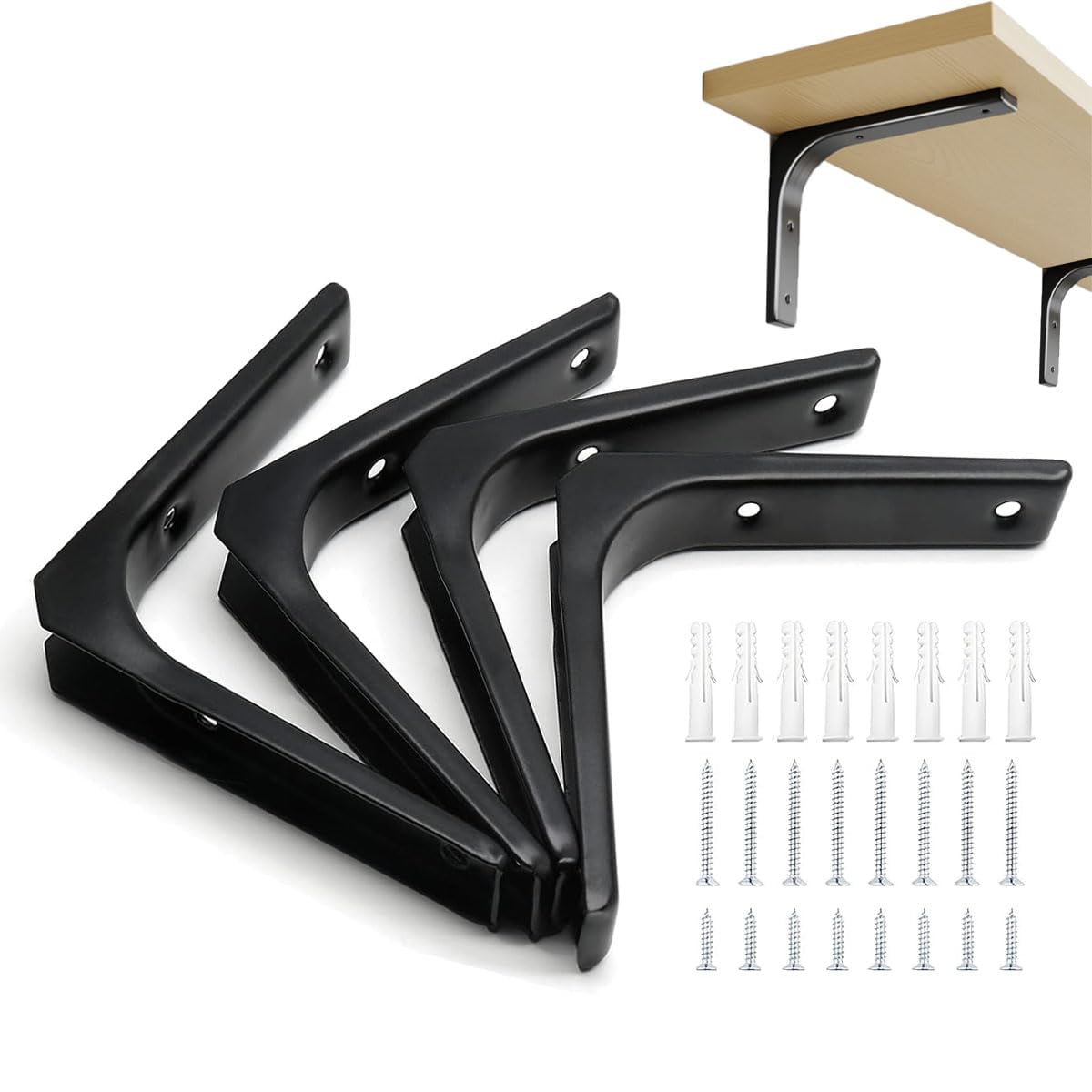 MODANU 4Pcs L Wall Bracket, 4 x 4 Inch Heavy Duty Floating Shelf ...