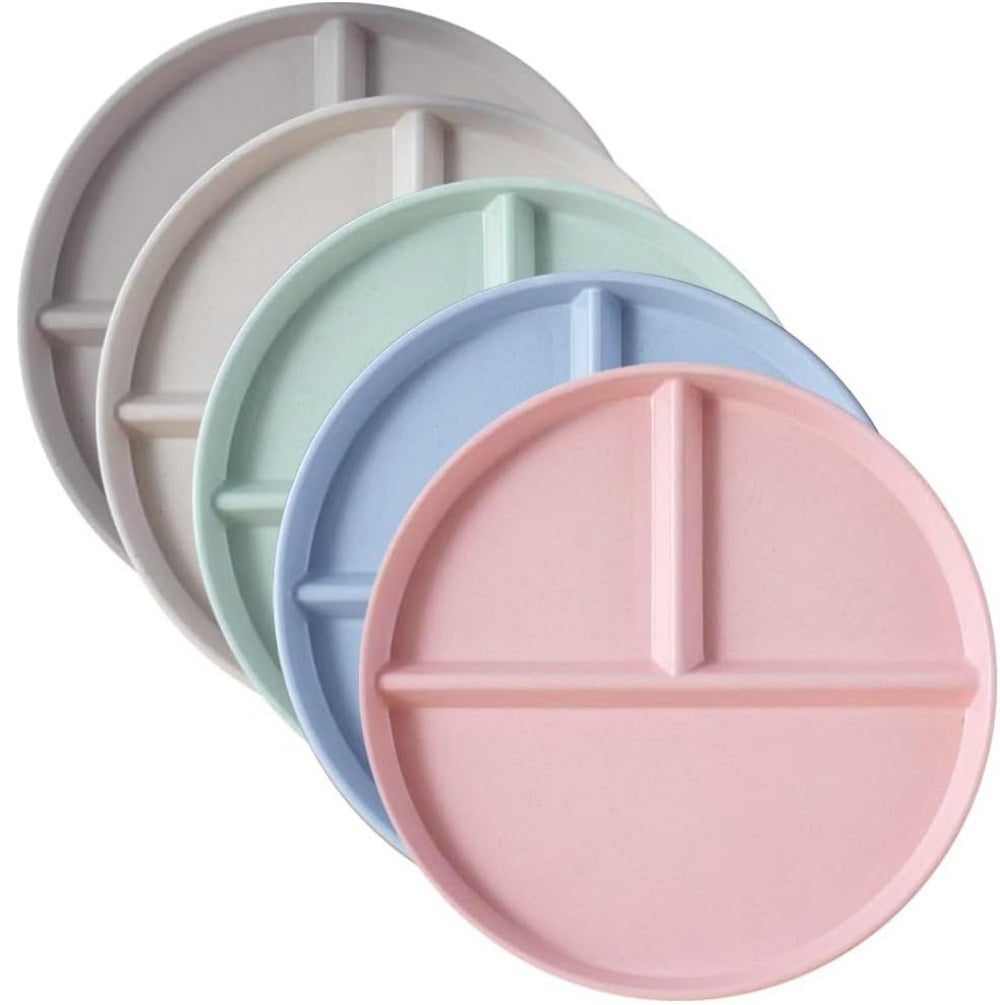 MODANU 5 Pcs Portion Control Plate for Adults Weight Loss, 9" Round ...