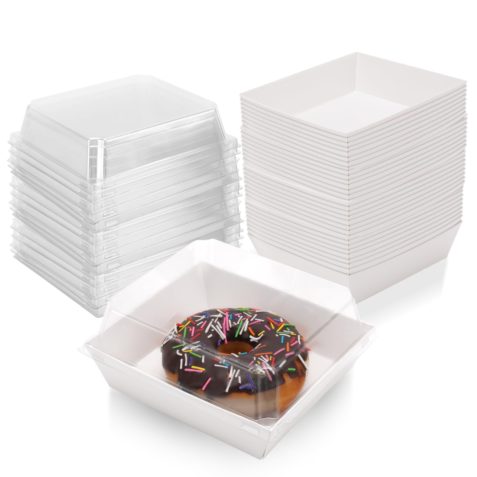 MODANU 50 Pack Square Disposable Paper Charcuterie Boxes Food ...