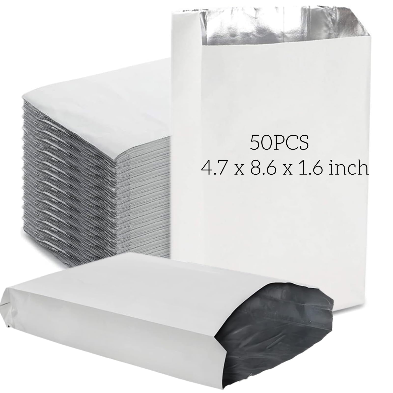 MODANU 50Pcs Paper Foil Sandwich Bags, 4.7"x8.6"x1.6" Hamburger ...