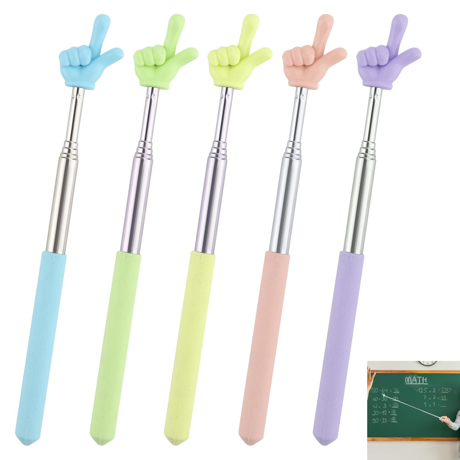 MODANU 5Pcs Extendable Teacher Pointer, Adjustable and Ergonomic ...