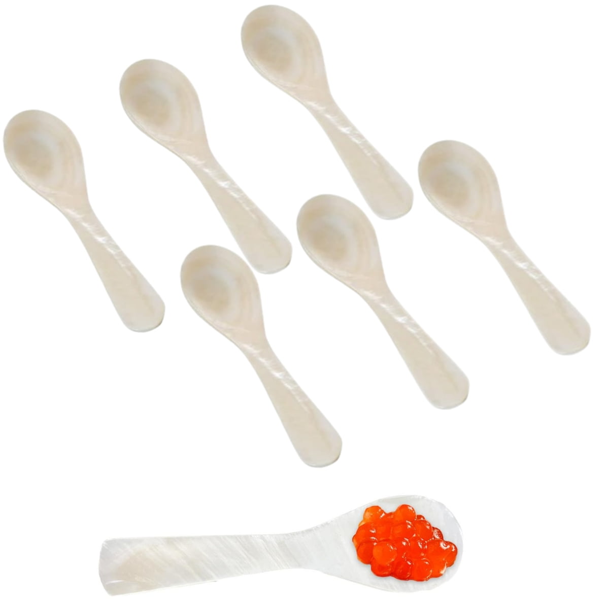 MODANU 6 Pcs Caviar Spoons Shell Spoon Mother of Pearl Caviar Spoons ...