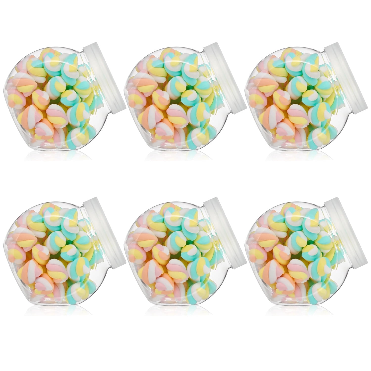 MODANU 6 Pcs Clear Candy Jars with Lids 7.7oz/230ml Plastic Cookie ...