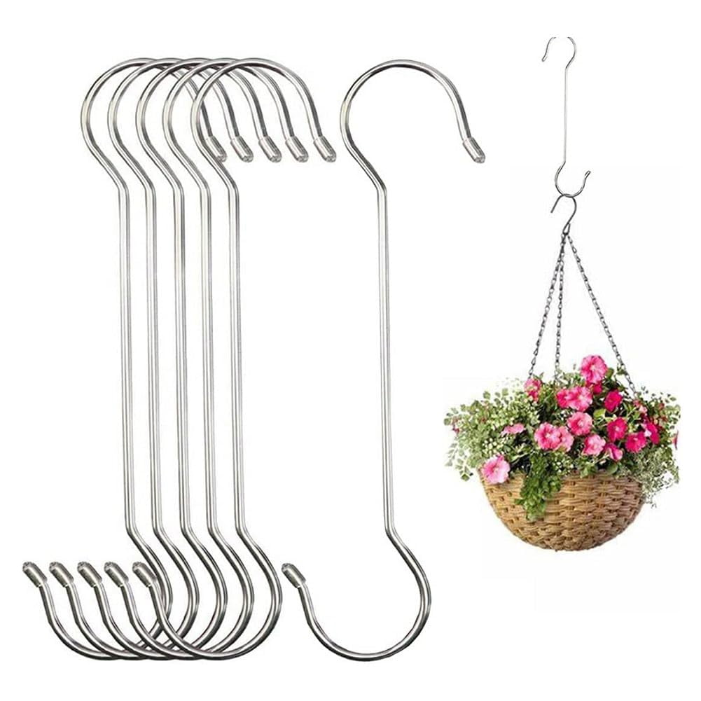 MODANU 6 Pcs Large Size Hooks, 16 inch S Shape Long Hooks, Metal Heavy ...